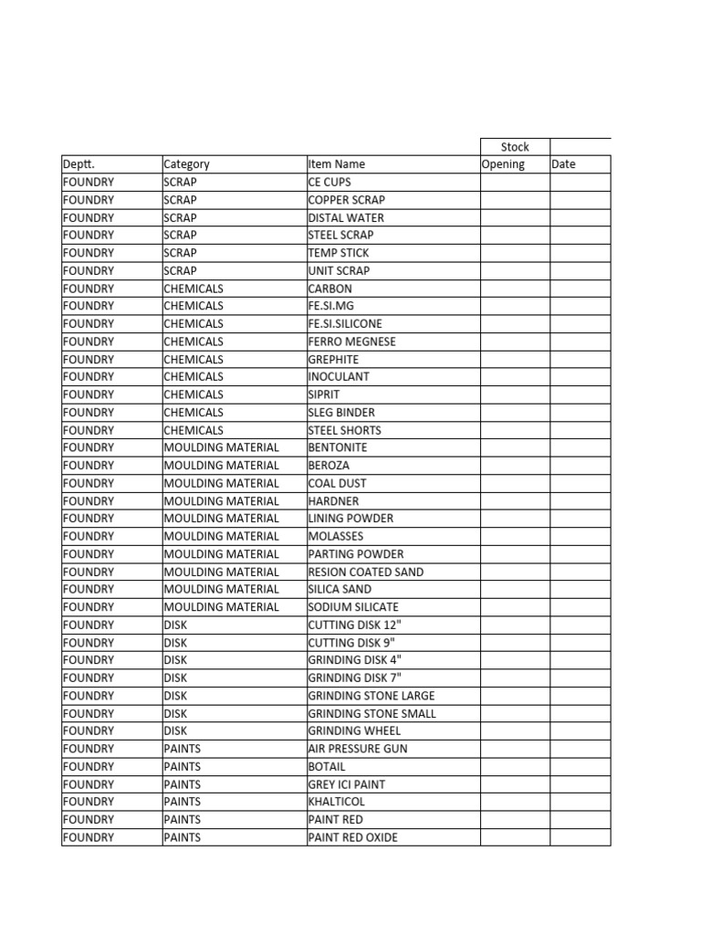 Stock Register 2024 | Download Free PDF | Drill | Machining