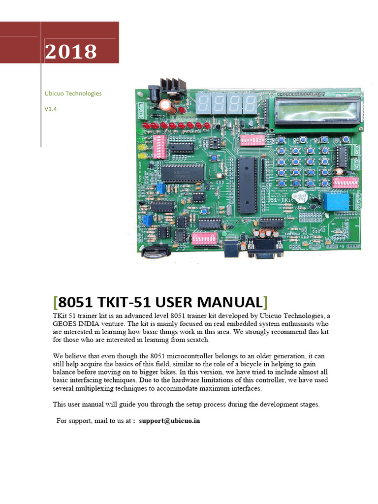 8051 Tkit User Manual v1.4 | PDF | Information And Communications Technology | Computer Architecture
