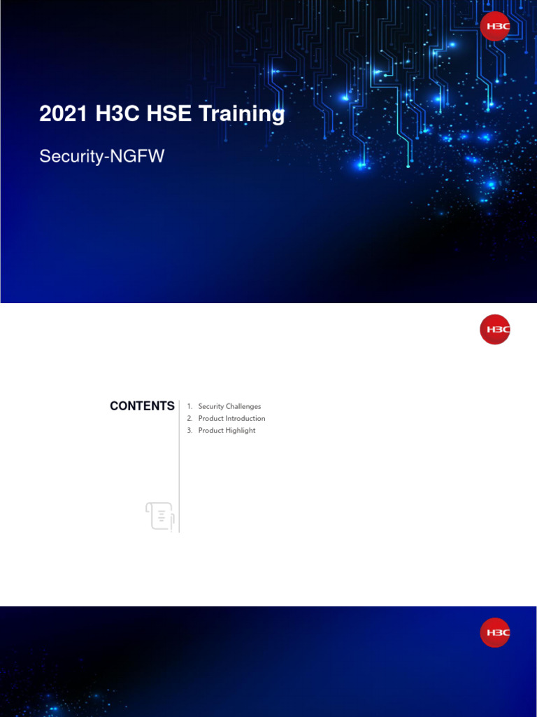 【HSE】2021 HSE Training - Product Professional - H3C Security | PDF | I ...
