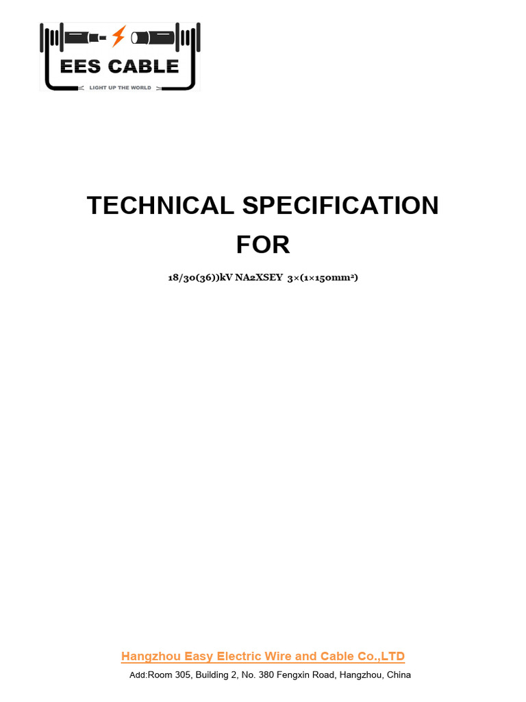 IEC 36kv NA2XSEY YJLV 3C(1C150) EES CABLE SPECIFICATION | PDF | Electrical Conductor | Insulator ...
