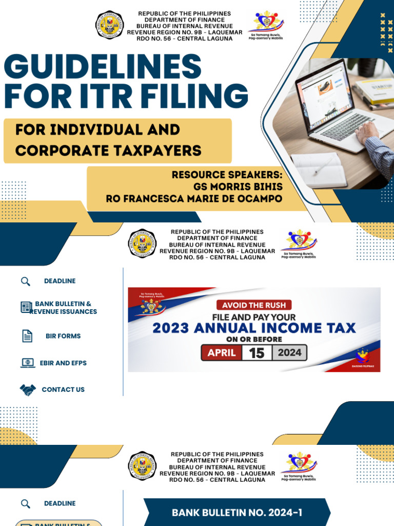 Rdo 56 - Guidelines For Itr Filing | PDF | Income Tax | Taxes
