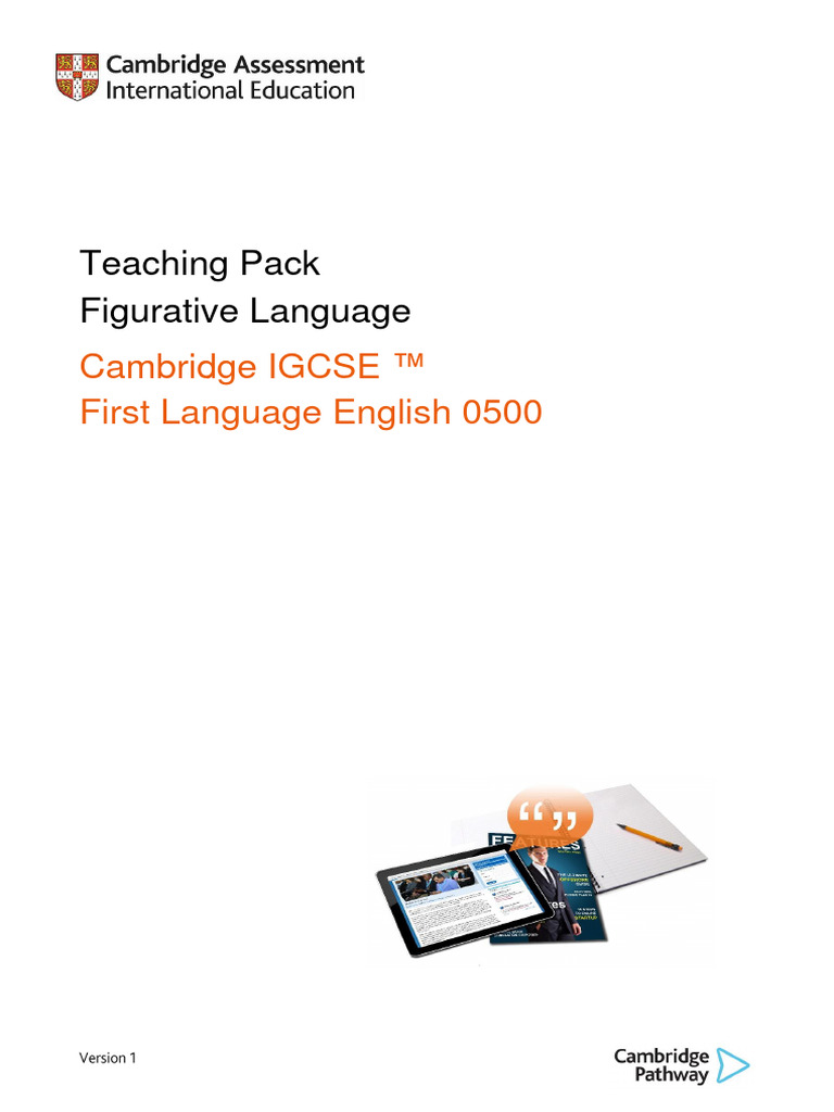 Teaching Pack Figurative Language: Cambridge IGCSE ™ First Language English 0500 | PDF | Poetry ...