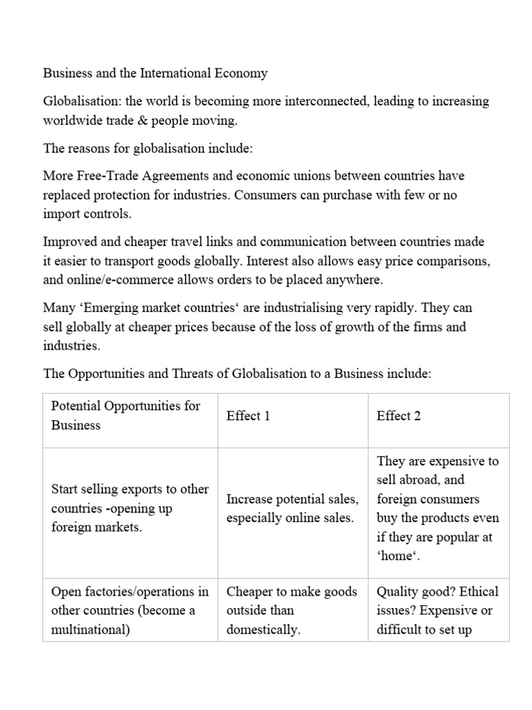 Business and The International Economy | PDF | Currency Appreciation ...