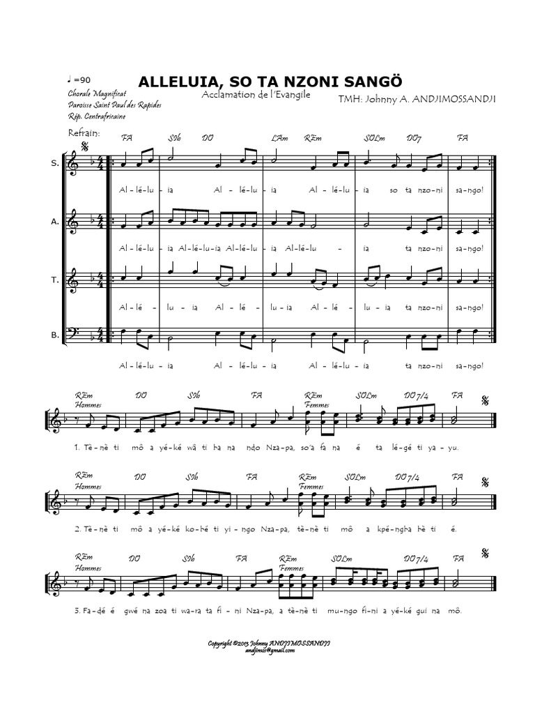 Alleluia, So Ta Nzoni Sangö | PDF