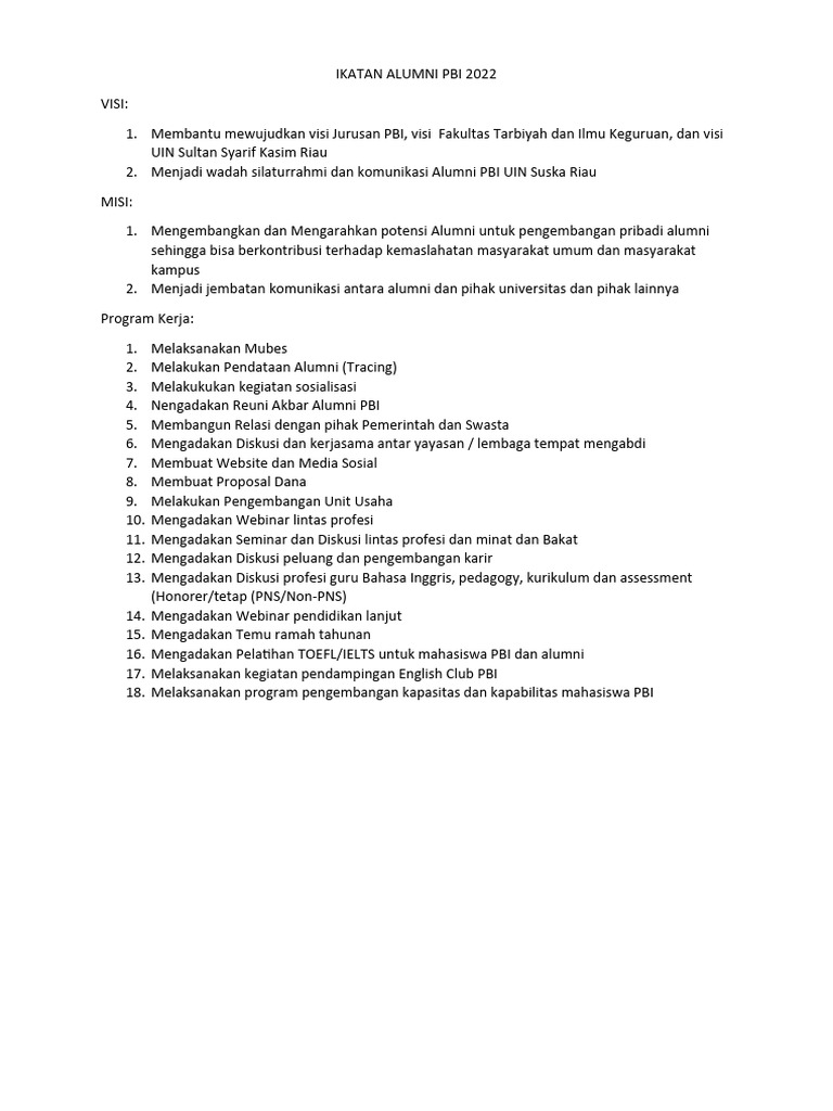 Draft - Ikatan Alumni Pbi 2022 - Sent | PDF
