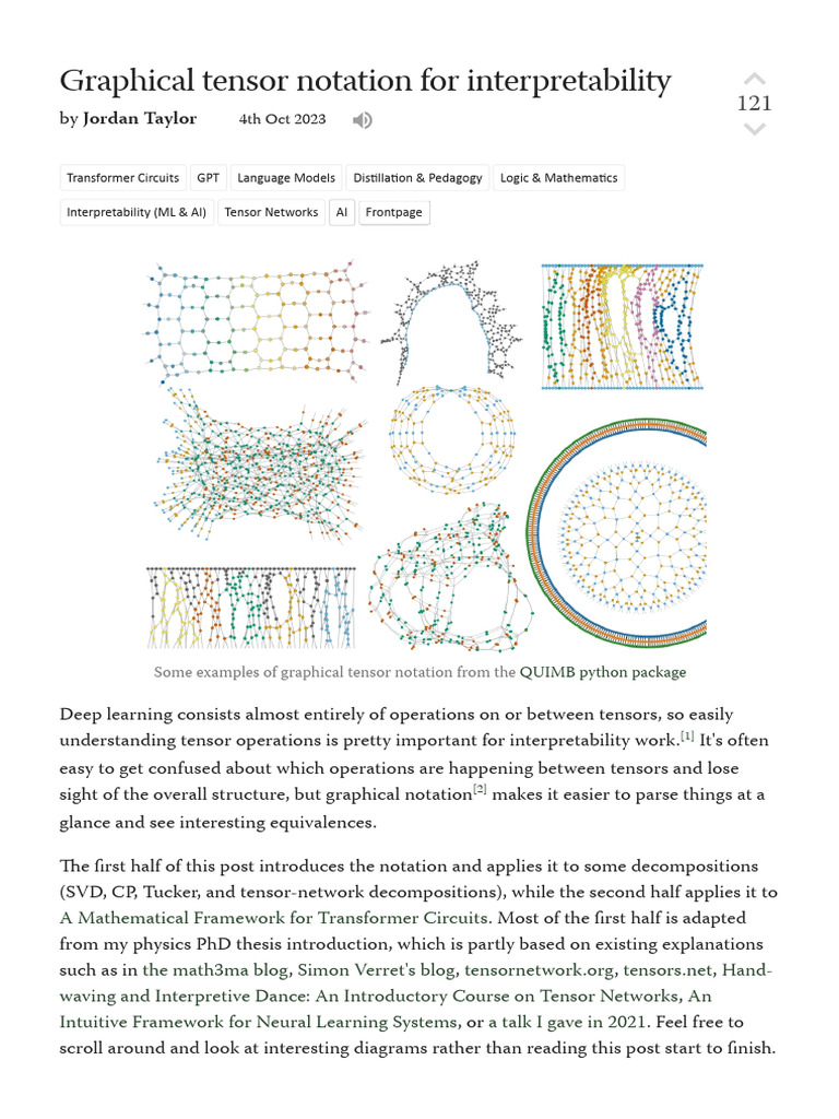 Graphical Tensor Notation For Interpretability Lesswrong Pdf Tensor Matrix Mathematics