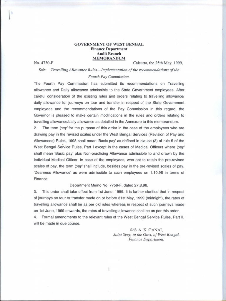 TA Rules | PDF | Kolkata | Transport