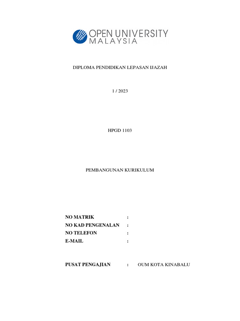 HPGD 1103 - Curriculum Development | PDF