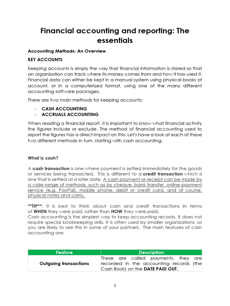 Financial Accounting and Reporting: The Essentials: Accounting Methods ...