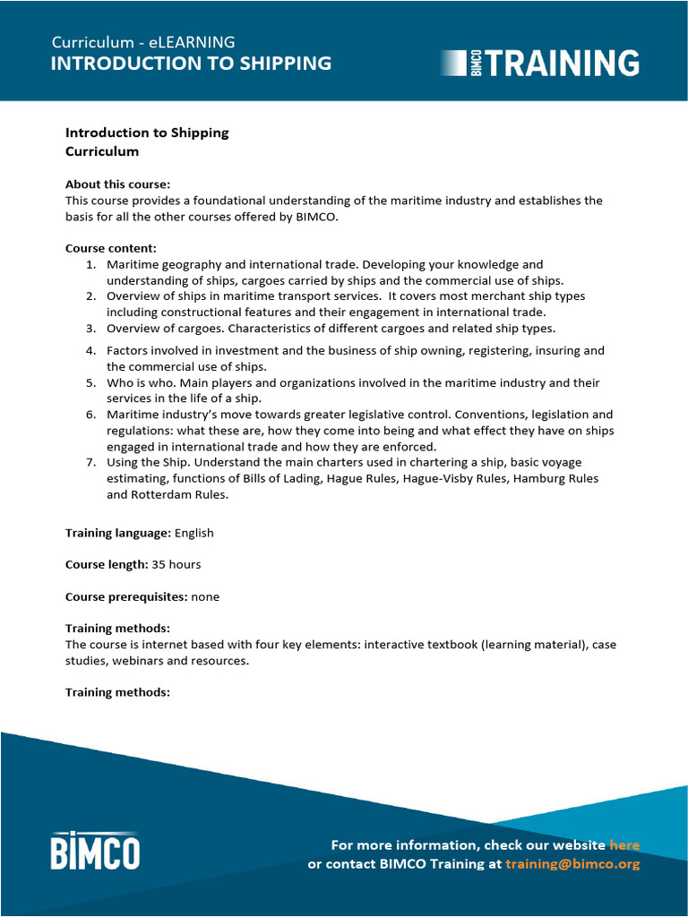 Introduction to Shipping Course Overview | PDF | Educational Technology ...