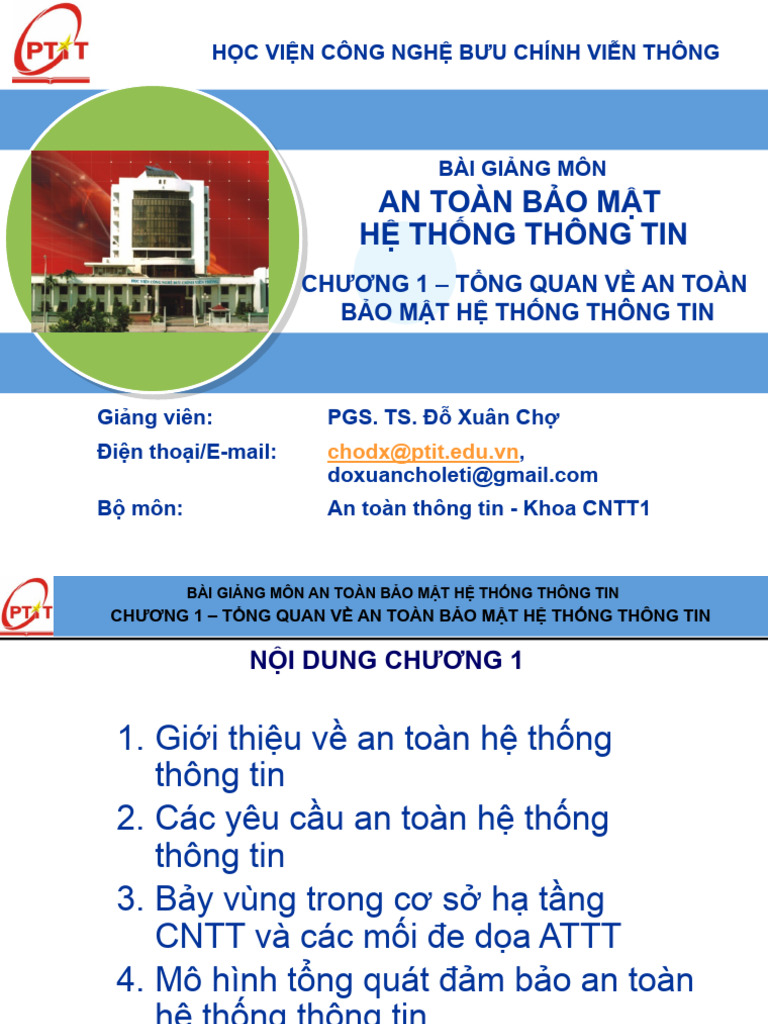 ATBM Chuong 1 Tong Quan Ve ATBM HTTT | PDF