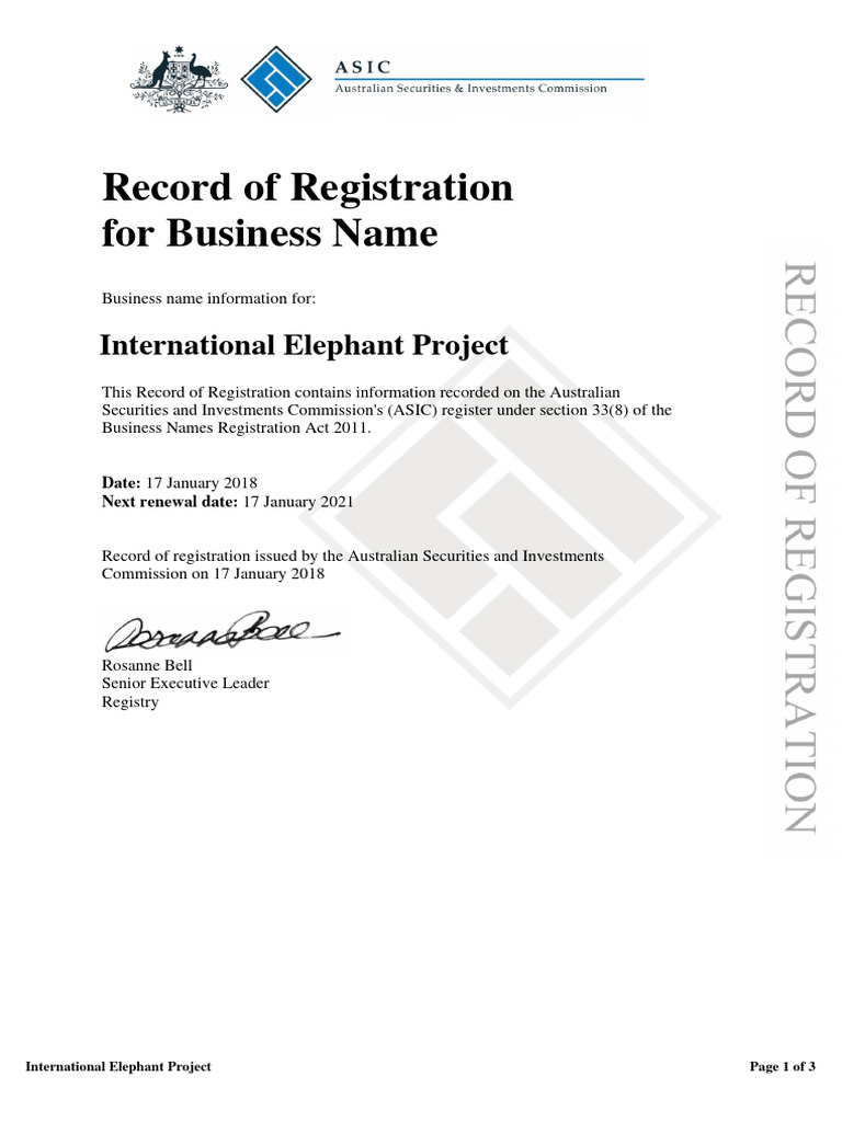 ASIC Record of BN Chrysiliou IP | PDF