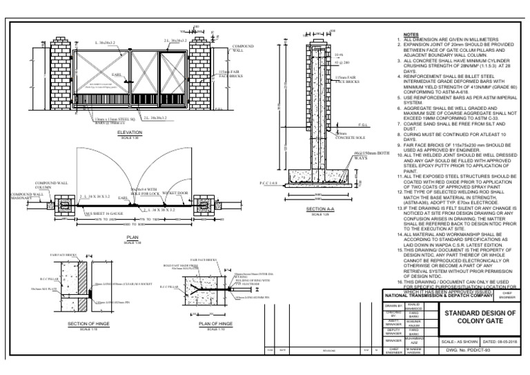 Standard Design for Colony Gate | PDF | Structural Engineering | Materials