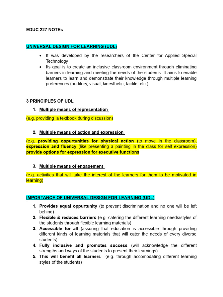 Educ 227 Notes | PDF | Learning | Human Communication