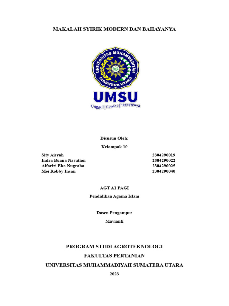 Makalah Syirik Modern Dan Bahayanya | PDF