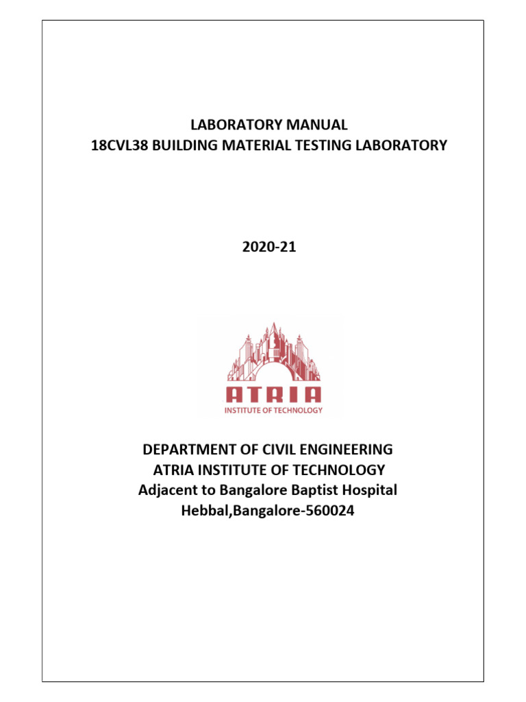 18CVL38 Building Materials Testing Laboratory | PDF | Deformation ...
