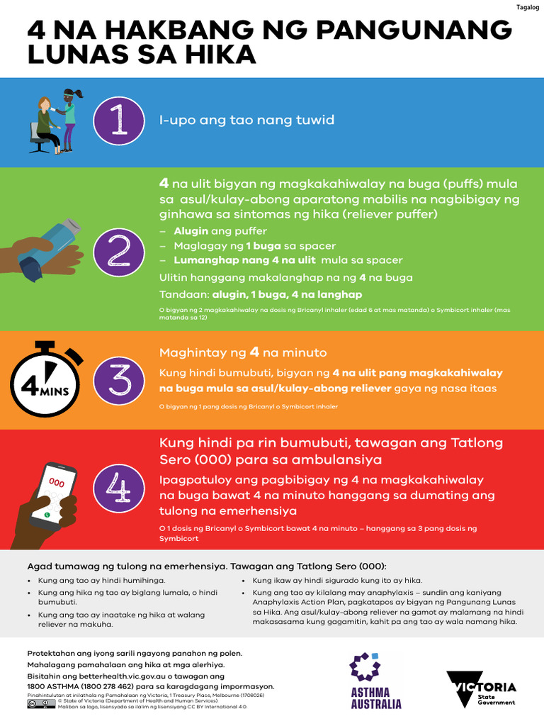 Asthma First Aid A3 Tagalog Web | PDF