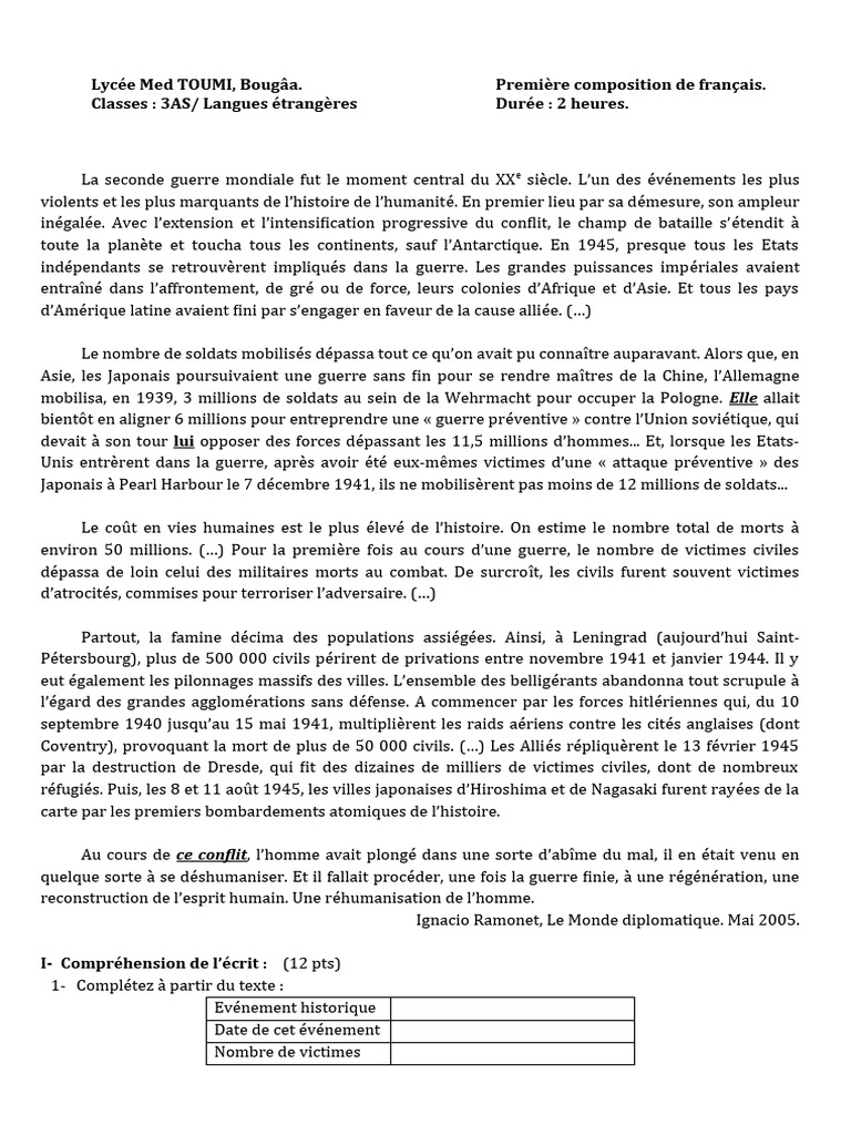 Seconde Guerre mondiale : impact et conséquences | PDF | Seconde Guerre ...