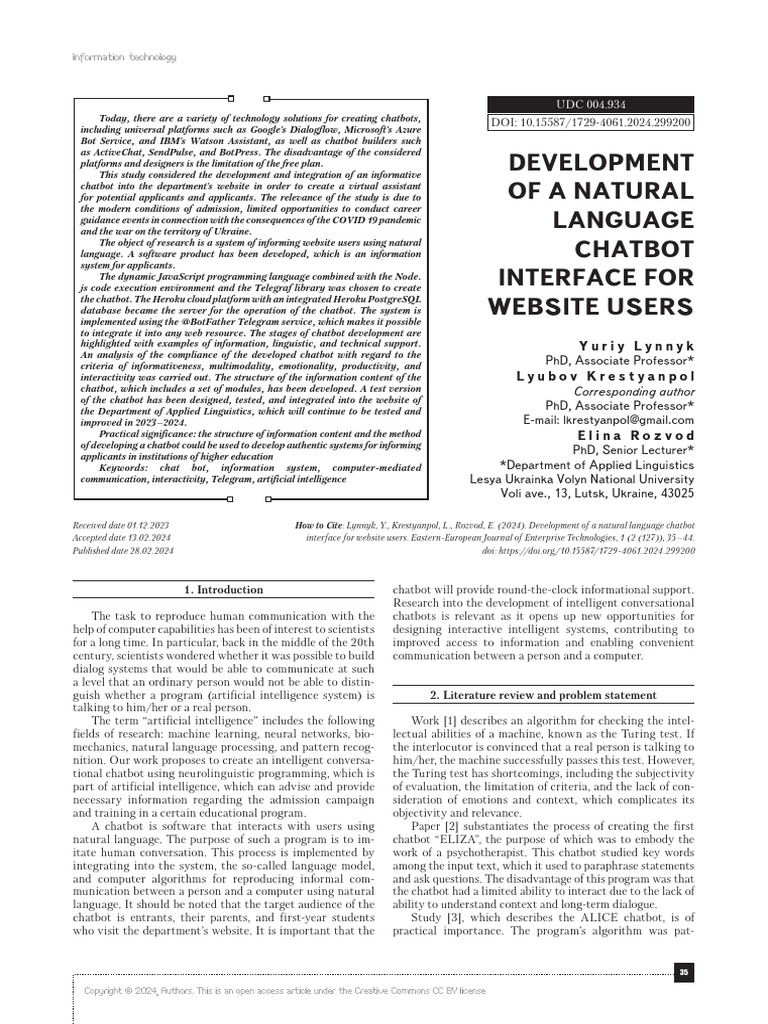 Development_of_a_natural_language_chatbot_interfac | PDF | Databases ...