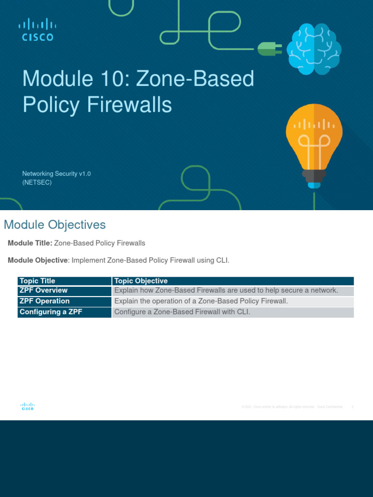 Network Security v1.0 - Module 10 | PDF | Router (Computing) | Firewall (Computing)