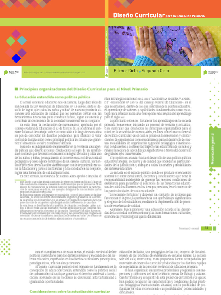 DGCyE - Principios Organizadores Del Diseño Curricular Para El Nivel ...