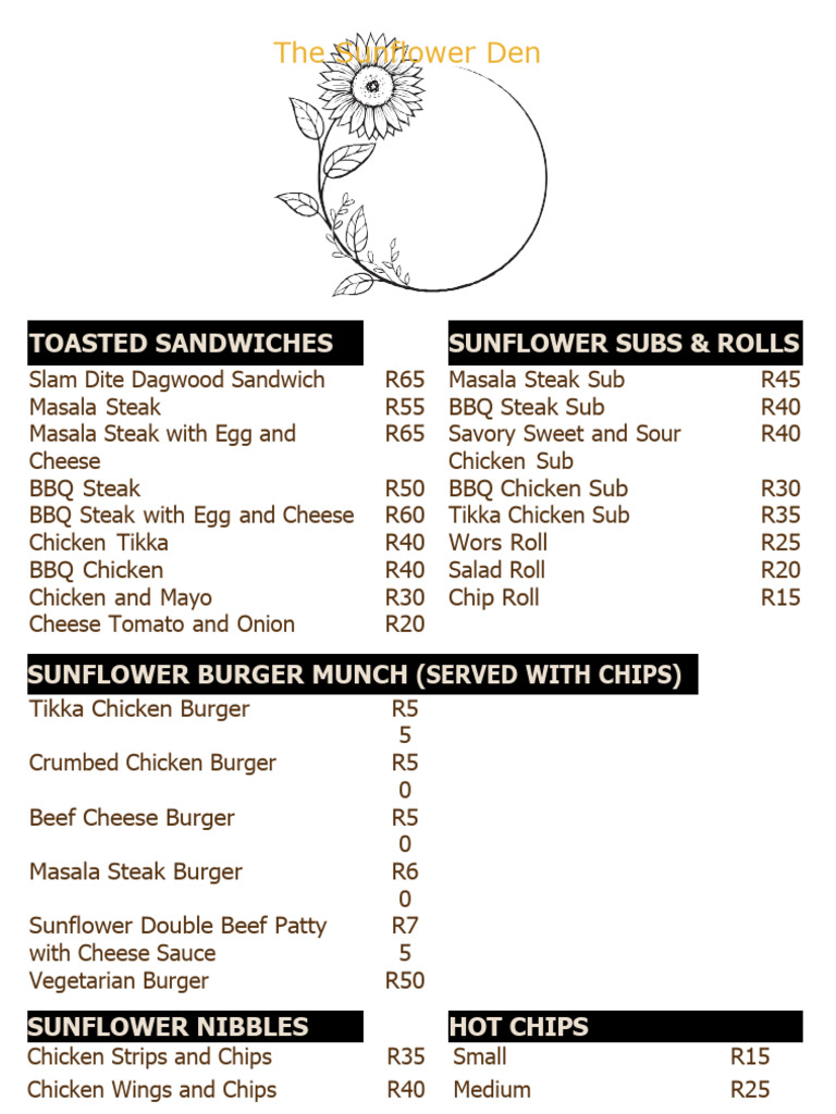 Menu | PDF | Hamburgers | French Fries