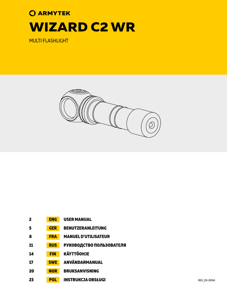 Wizard C2 WR User Manual | PDF | Flashlight | Equipment
