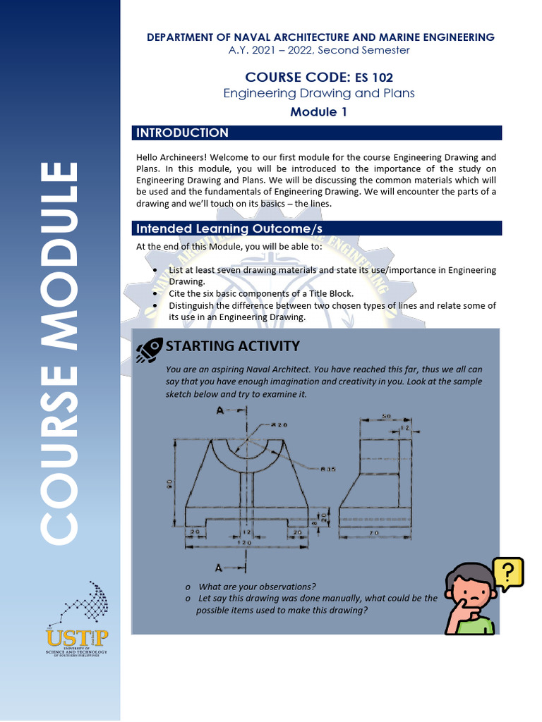 MODULE 1 - Introduction to Engineering Drawing and Plans | PDF | Drawing