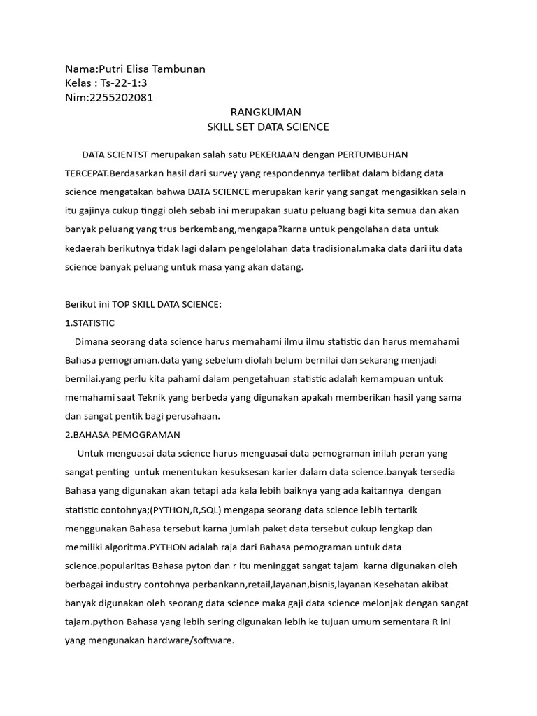 Rangkuman Data Science | PDF