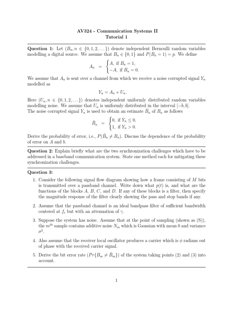 Tutorial 3 | PDF | Telecommunications Engineering | Electronics