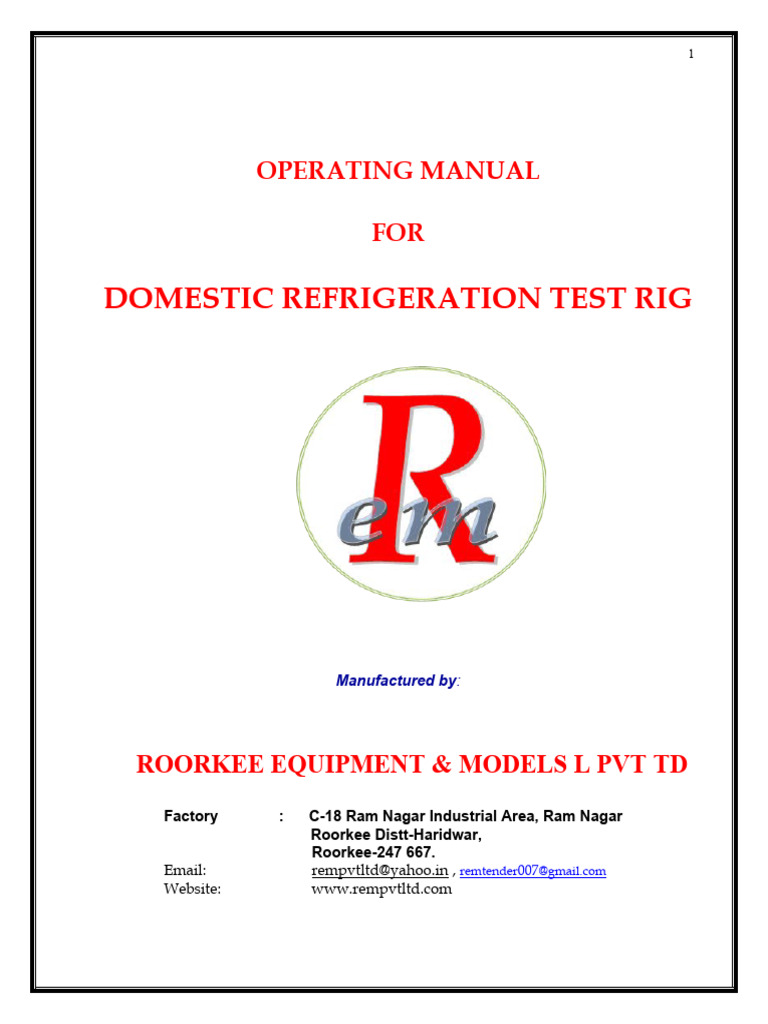 Domestacic Refrigeration Test NEW | PDF | Refrigerator | Enthalpy