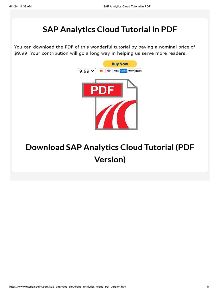 SAP Analytics Cloud Tutorial in PDF | PDF