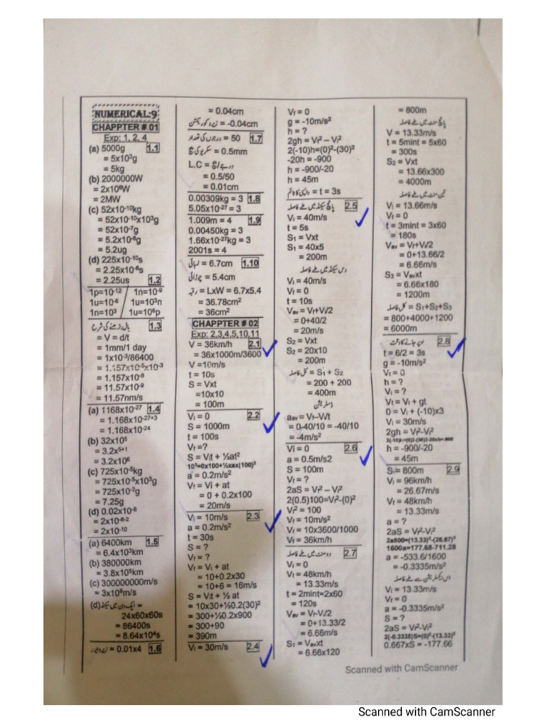 Numericals 9th Physics | PDF