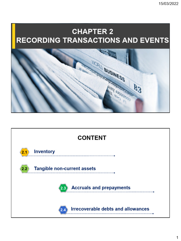 Chapter 2. Recording Transactions and Events | Download Free PDF | Depreciation | Inventory