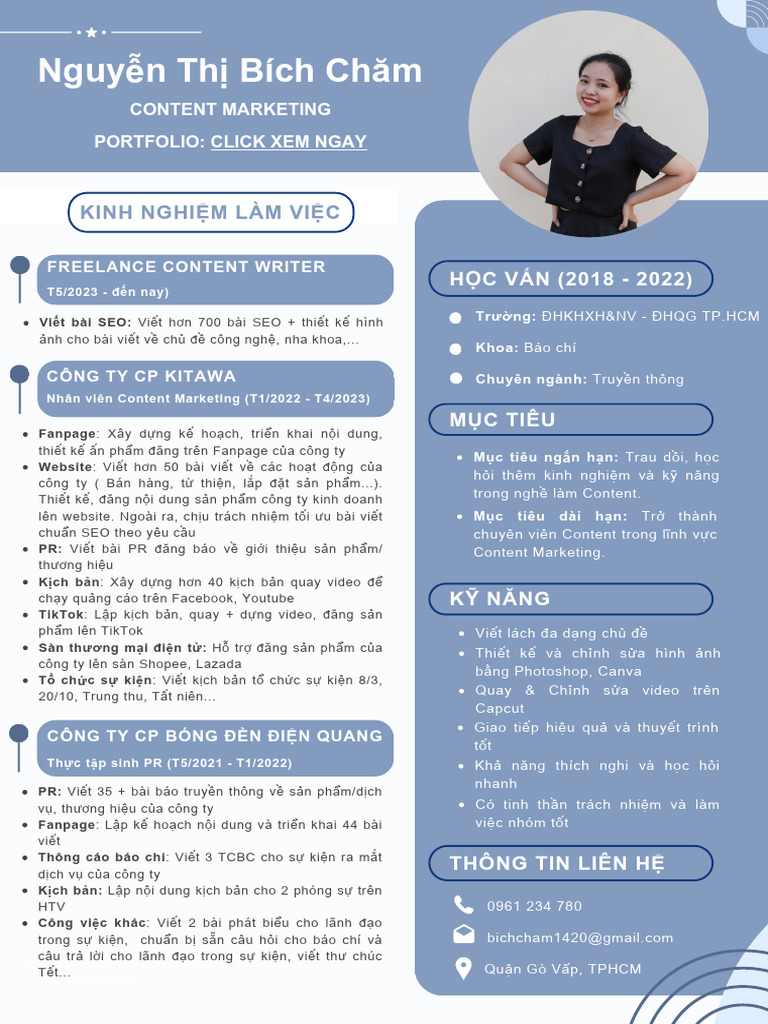 CV Nguyen Thi Bich Cham Viecoi 2 | PDF