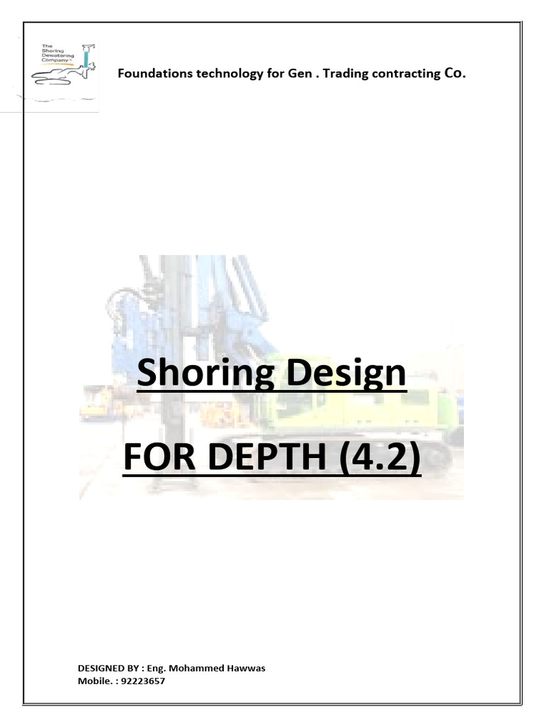 SHORING FOR DEPTH 4.2m | PDF | Deep Foundation | Mechanical Engineering