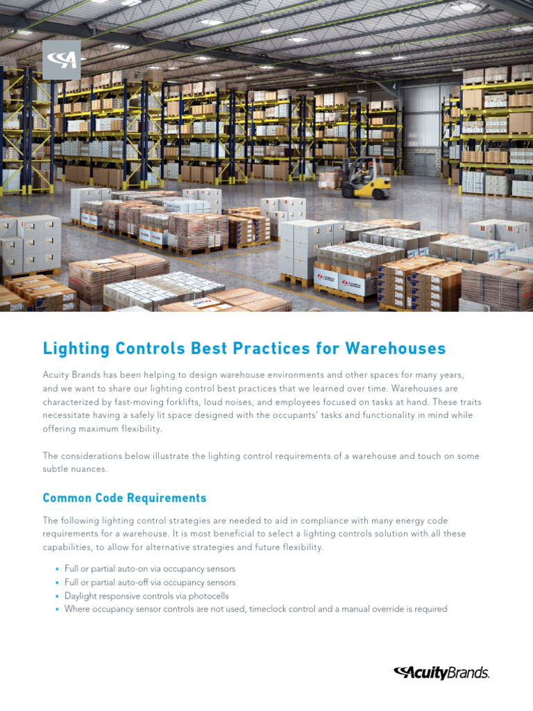 Best Practices Designing Warehouse Lighting Controls | PDF | Lighting ...
