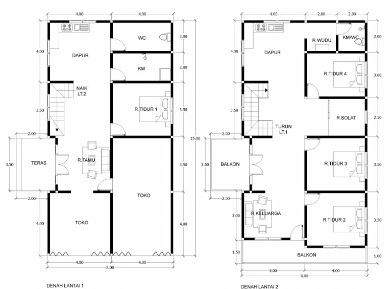 Rencana Denah Ruko | PDF