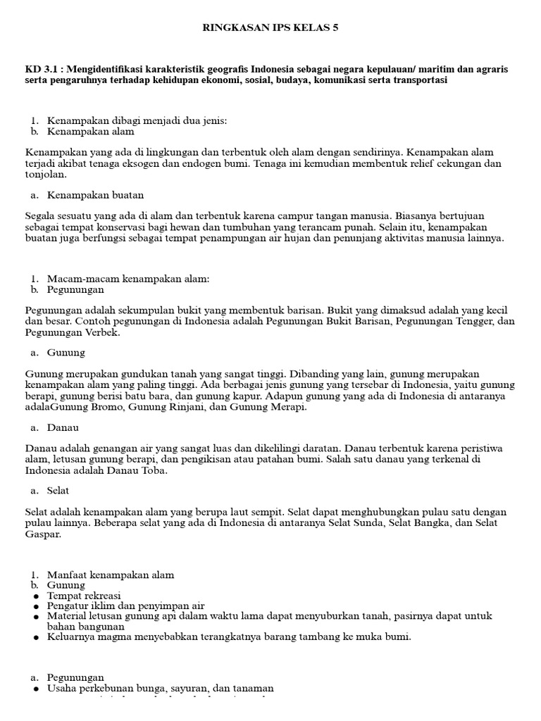 RANGKUMAN US IPS KELAS 2023-2024.docx - 20240424 - 184734 - 0000 | PDF