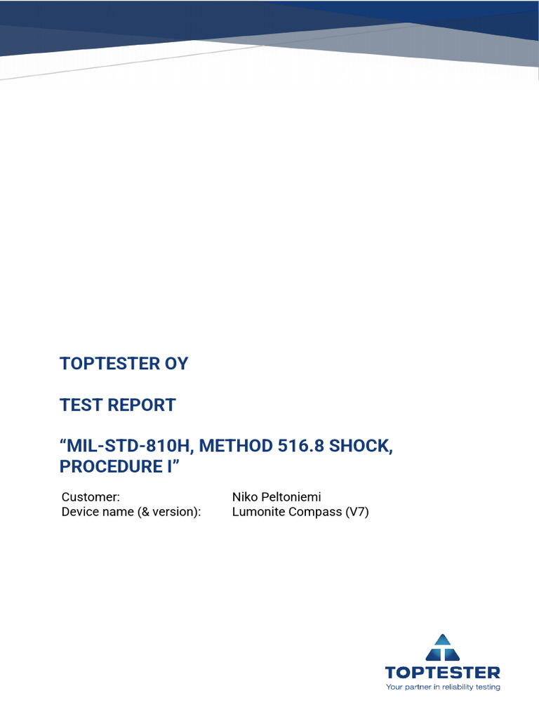 Compass v7 Toptester Mil STD Shock Raport1665467796 | PDF | Reliability ...