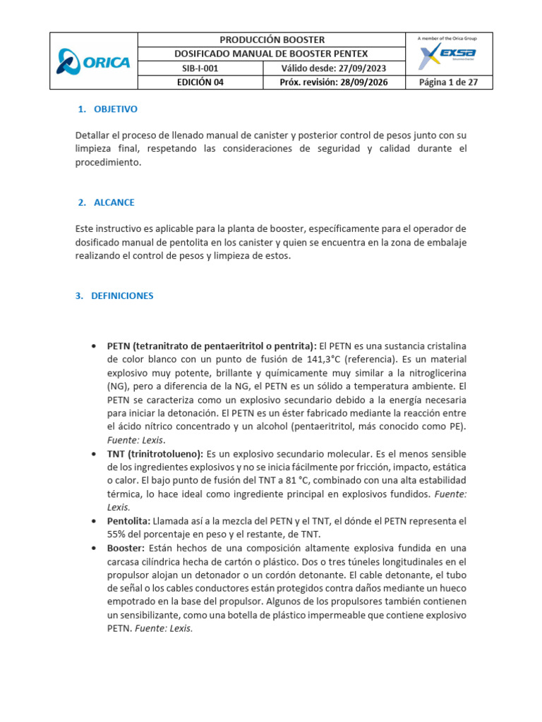 Sib-I-001 Dosificado Manual de Booster Pentex | PDF