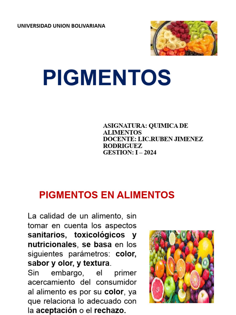 Unidad 8 Pigmentos | PDF | Carotenoide | Flavonoide