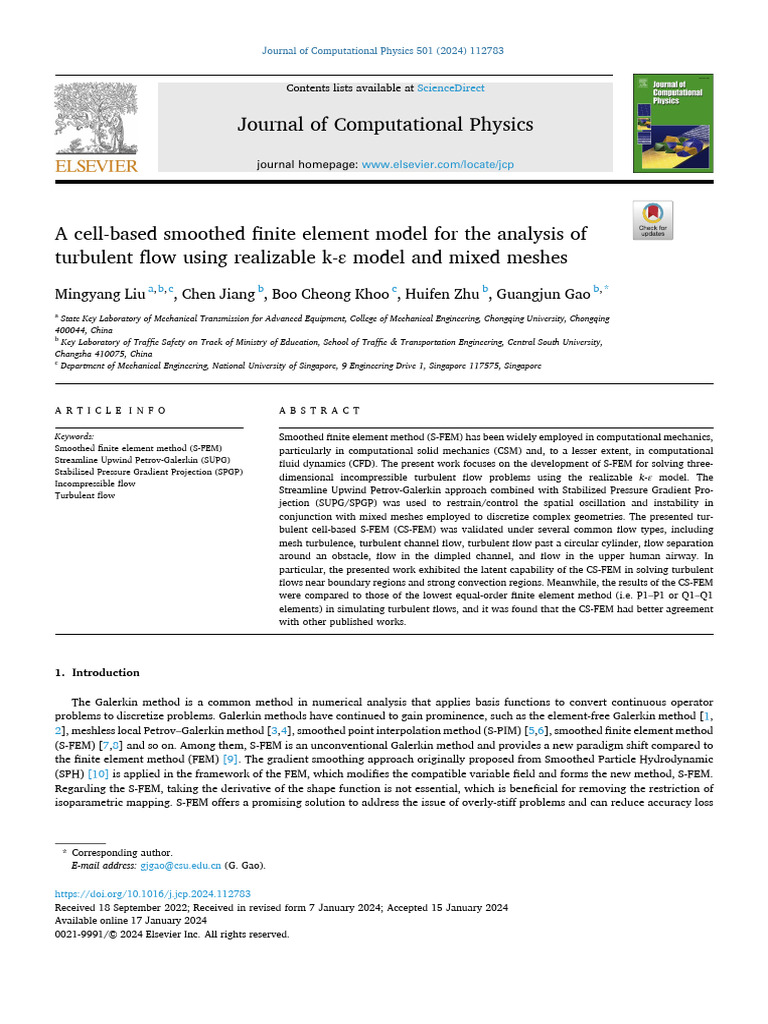 A cell-based smoothed finite element model for the analysis of ... A cell-based smoothed finite element model for the analysis of ...