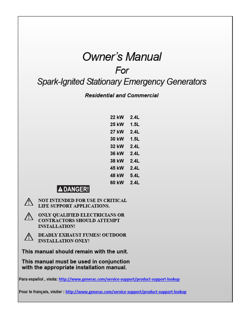 Manual Generac 27kva | PDF | Motor Oil | Electric Generator