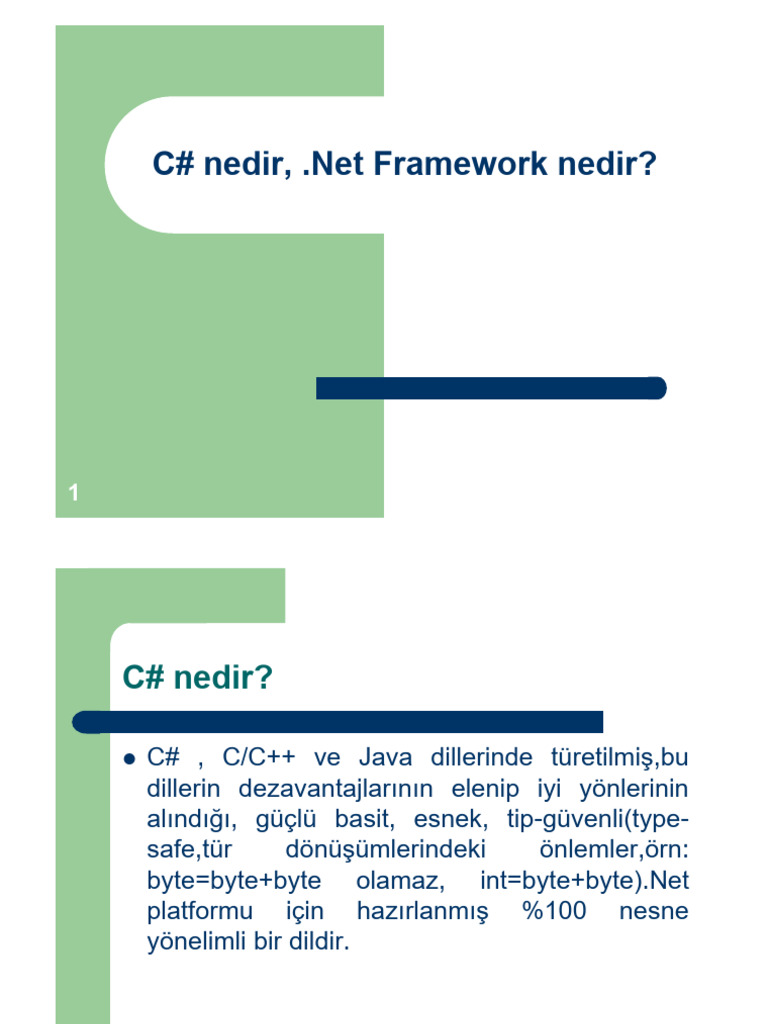 1 - C#nedir - Dotnet - Nedir (Uyumluluk Modu) | PDF