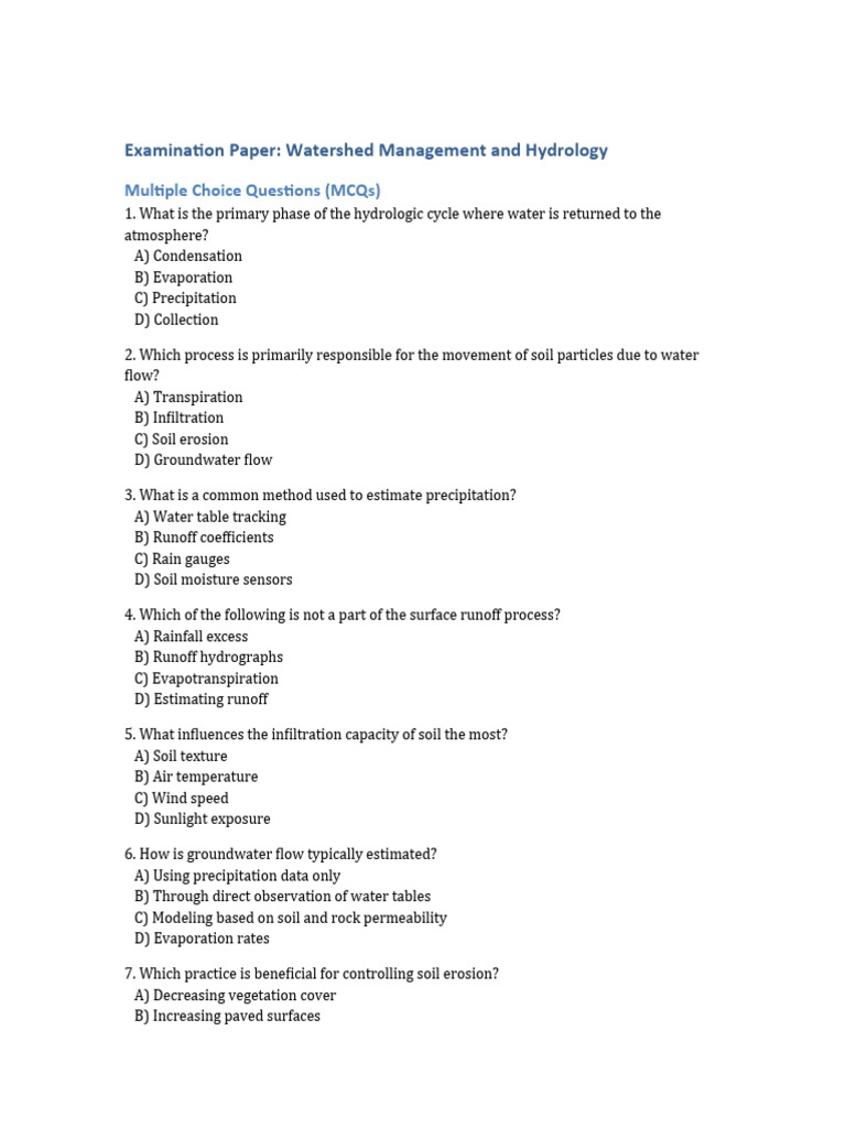 Watershed Management Paper | PDF | Surface Runoff | Hydrology