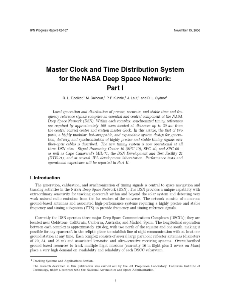 Master Clock and Time Distribution System For The NASA Deep Space ...