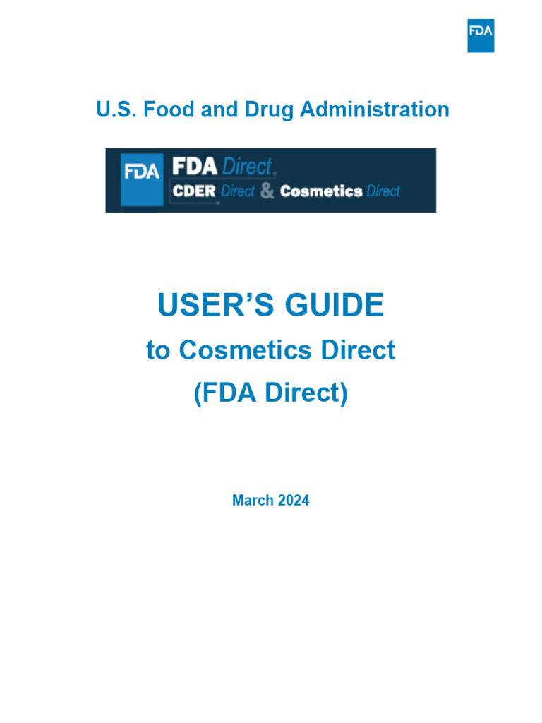 FDA Direct (Cosmetic Direct) User Guide | PDF | Federal Food | Food And ...
