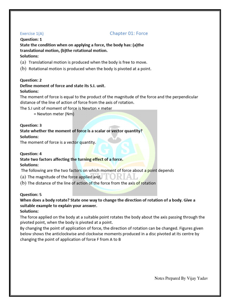 Chapter-1-Force | PDF | Acceleration | Force