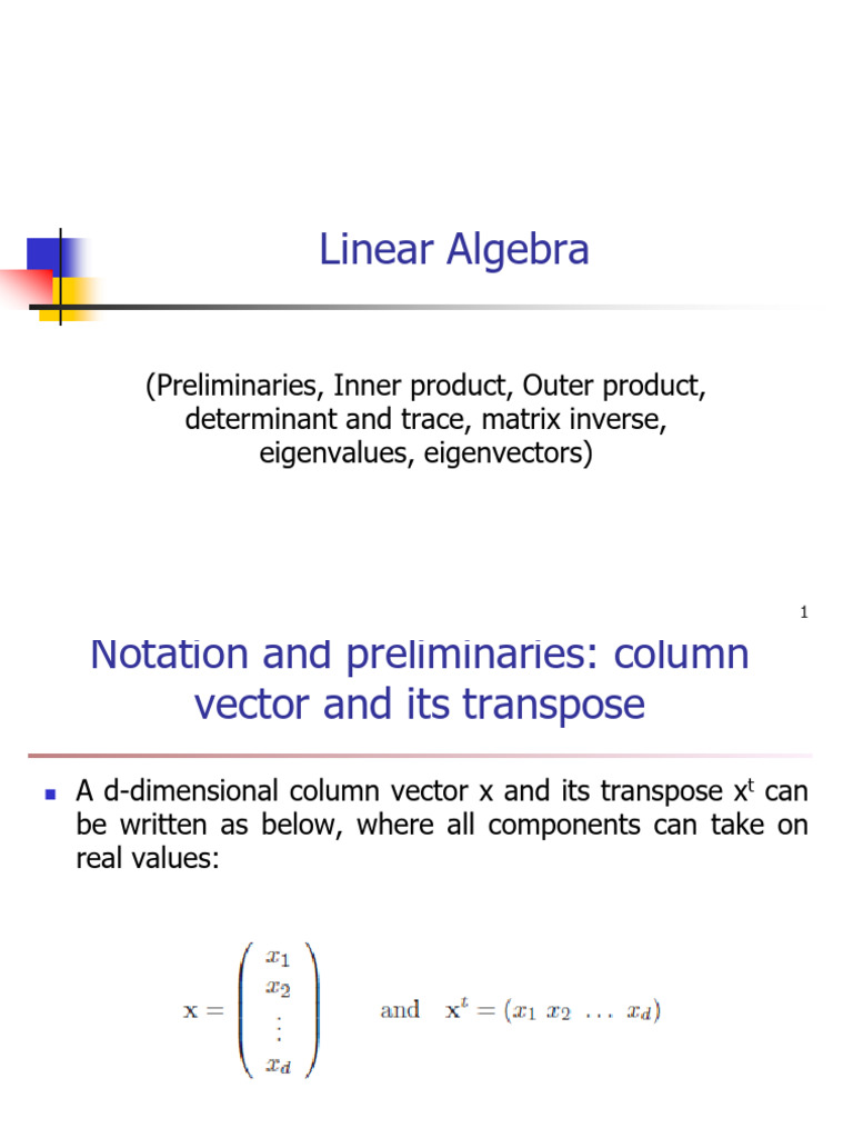 Linear Algebra | PDF | Eigenvalues And Eigenvectors | Matrix (Mathematics)